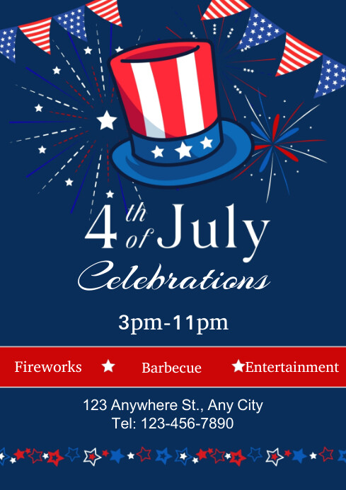 Purple Joyful July 4th A4 Template | PosterMyWall