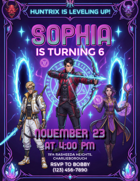 Purple Joyful Kids Birthday Party Flyer (us Letter) Template | PosterMyWall