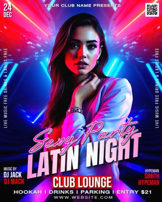 Purple Joyful Latin Night Instagram Portrait Template | PosterMyWall