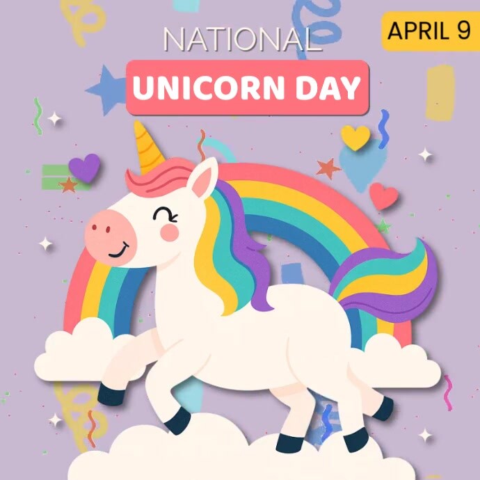 Purple Joyful Magical Moments: National Unicorn Day Celebration Design ...