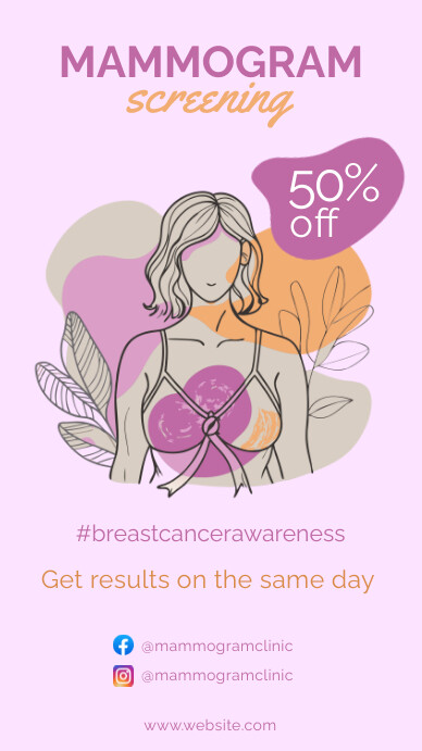 Plantilla de Purple Joyful Mammogram Screening Instagram S | PosterMyWall