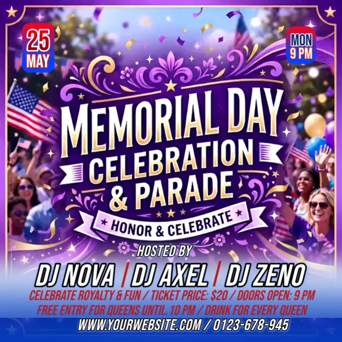 Plantilla de Memorial Day Celebration | PosterMyWall