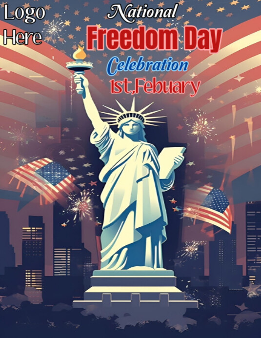 Purple Joyful National Freedom Day Celebration Flyer (us Letter ...