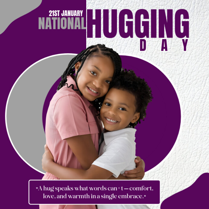 Copy of Purple Joyful National Hugging Day Instagram Post | PosterMyWall