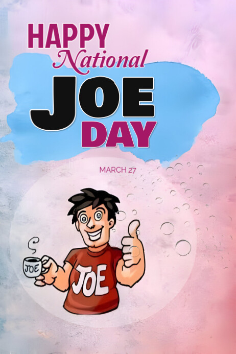 Plantilla de Purple Joyful National Joe Day Poster | PosterMyWall