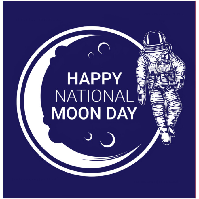 Purple Joyful National Moon Day Instagram Post Template Instagram Post ...