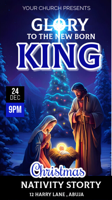 Purple Joyful Nativity Story Flyer Instagram Story Template | PosterMyWall
