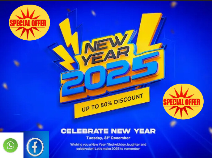 Purple Joyful New Year Offers Presentation Template | PosterMyWall