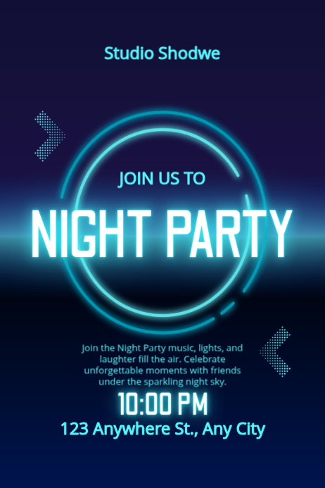 Purple Joyful Night Party Poster Template | PosterMyWall