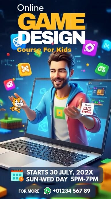 Purple Joyful Online Game Design Course For Kids Instagram Reel ...