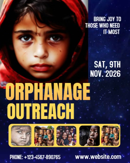 Purple Joyful Orphanage Charity Outreach Instagram Portrait Template ...