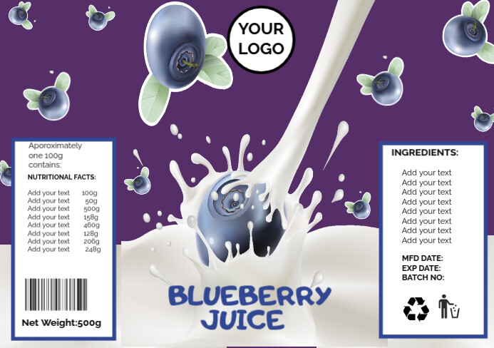 Copy of Purple Joyful Packaging Label Design A5 | PosterMyWall