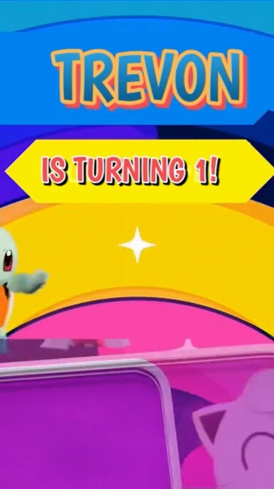 Purple Joyful Pokemon Birthday Invitation Ins Template | PosterMyWall