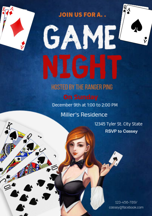 Copy of Purple Joyful Poker A4 | PosterMyWall