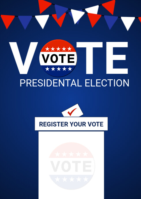 Purple Joyful Presidental Election 2024 A4 Template | PosterMyWall