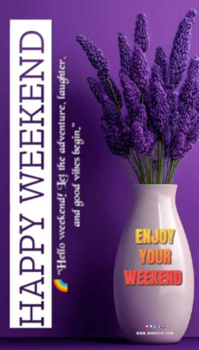 Plantilla de Purple Joyful Purple Background Pastel Happy Weekend ...