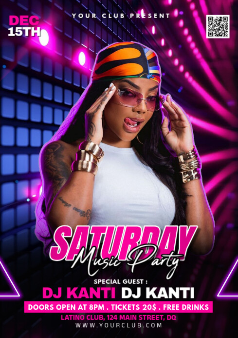 Copy of Purple Joyful Saturday Music Party A4 | PosterMyWall