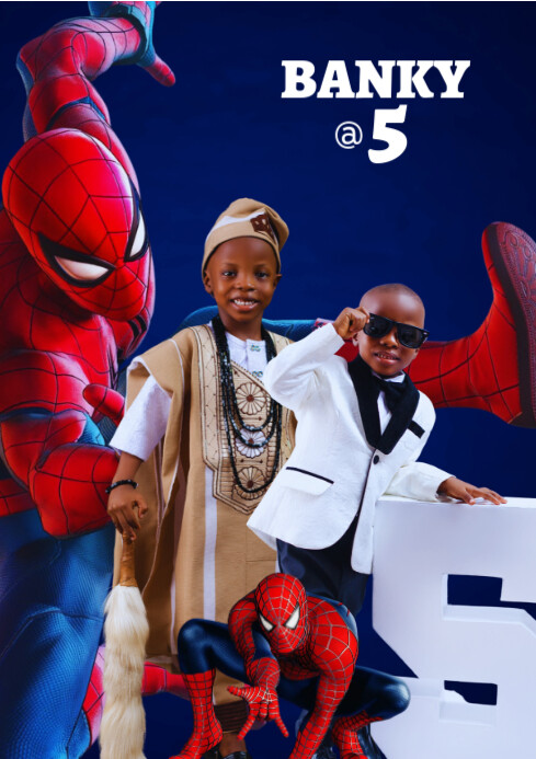 Plantilla de Purple Joyful Spider Man A4 | PosterMyWall