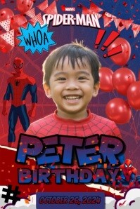 Purple Joyful Spider-man Birthday Ref Magnet Poster Template | PosterMyWall