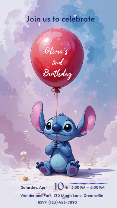 Copy of Purple Joyful Stitch Watercolor Invitation Instagram Story ...