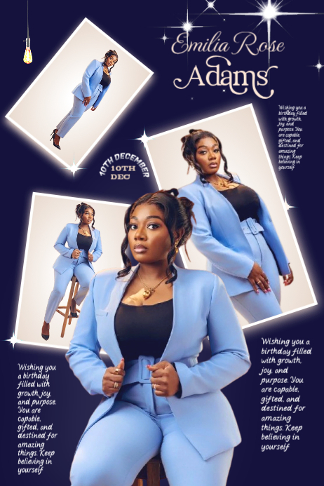 Purple Joyful Stylish Birthday Flyer Poster Template | PosterMyWall