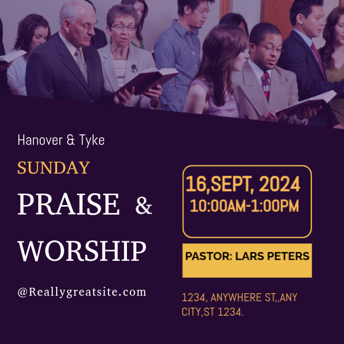 Copy of Purple Joyful Sunday Praise And Worship Instagram Post ...