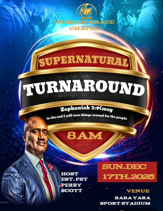 Purple Joyful Supernatural Turnaround Service Flyer (us Letter ...