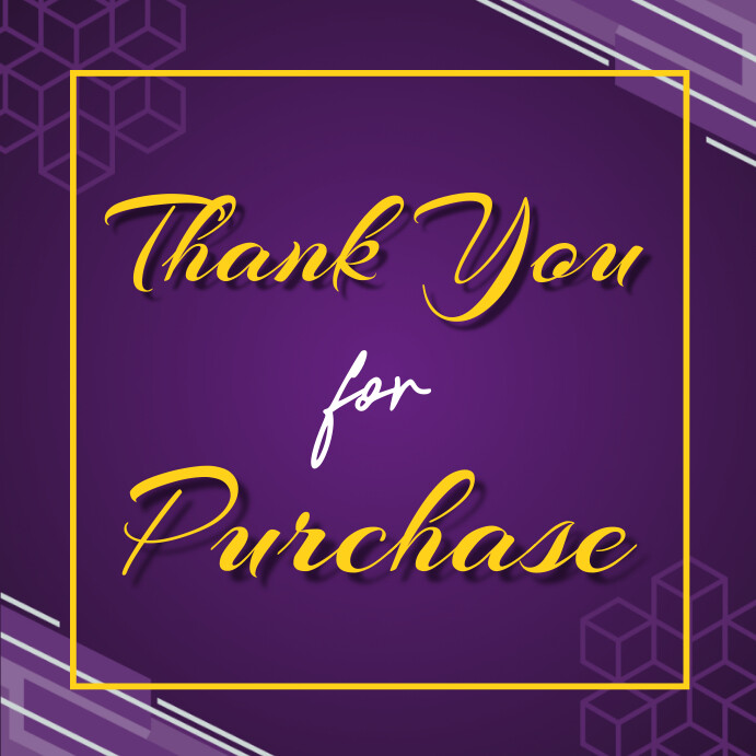 Plantilla de Purple Joyful Thank You For Purchase And Orde | PosterMyWall