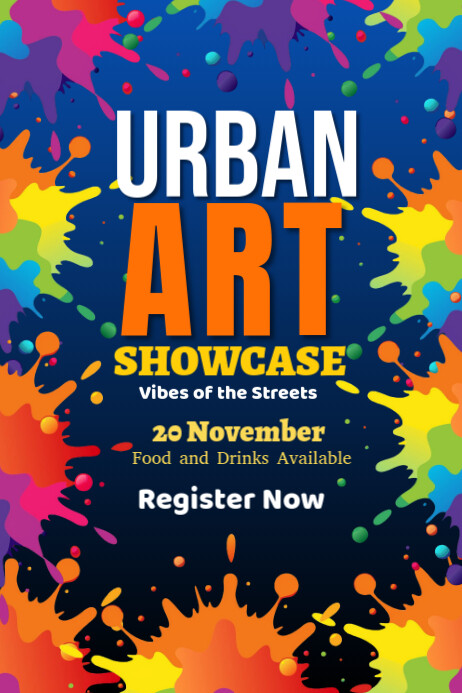 Purple Joyful Urban Art Showcase Poster Template | PosterMyWall