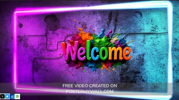 Purple Joyful Welcome Digital Display (16:9) Template | PosterMyWall