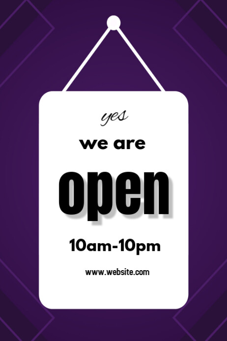 Purple Joyful Yes We Are Open Poster Templat | PosterMyWall