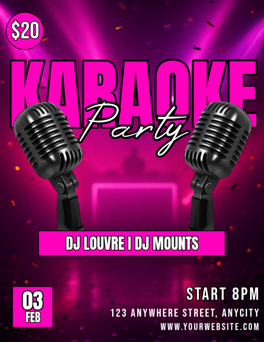 Purple Karaoke Party Flyer Template | PosterMyWall