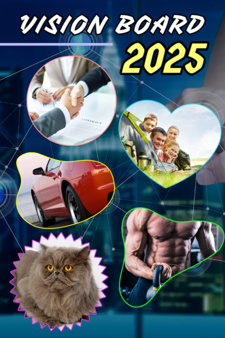 Purple Kolase Vision Board 2025 Poster Template | PosterMyWall