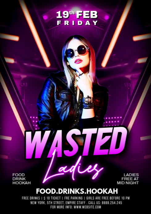 Purple Ladies Night Event A4 Template | PosterMyWall