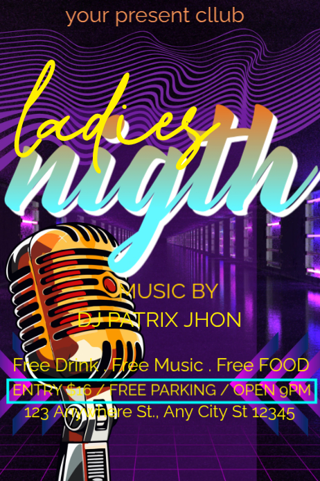 Purple Ladies Night Event Poster Template | PosterMyWall
