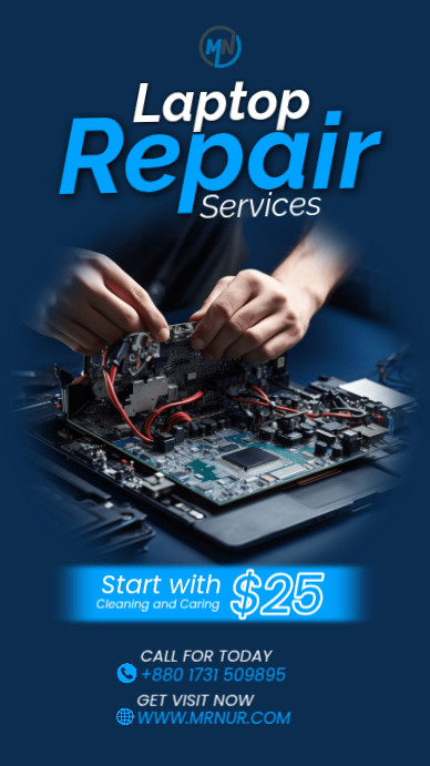 Purple Laptop Repair Instagram Story Template | PosterMyWall