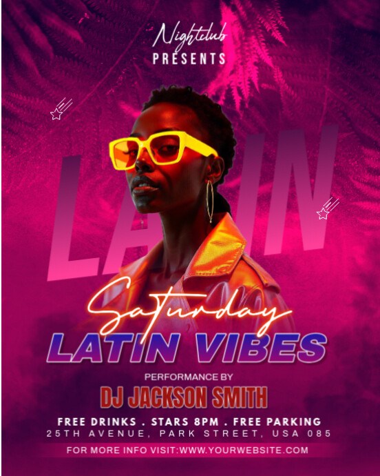 Purple Latin Vibes Party Template | PosterMyWall