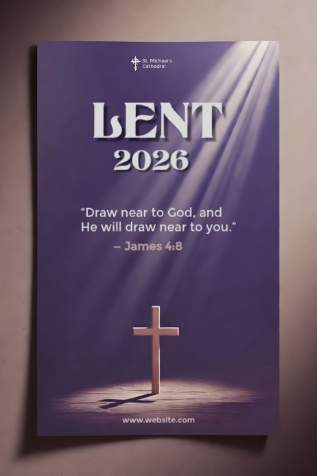 Purple Lent 2026 Poster Template | PosterMyWall