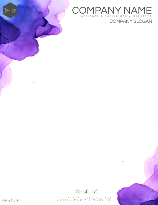 Purple Letterhead Corporate Business Template | PosterMyWall