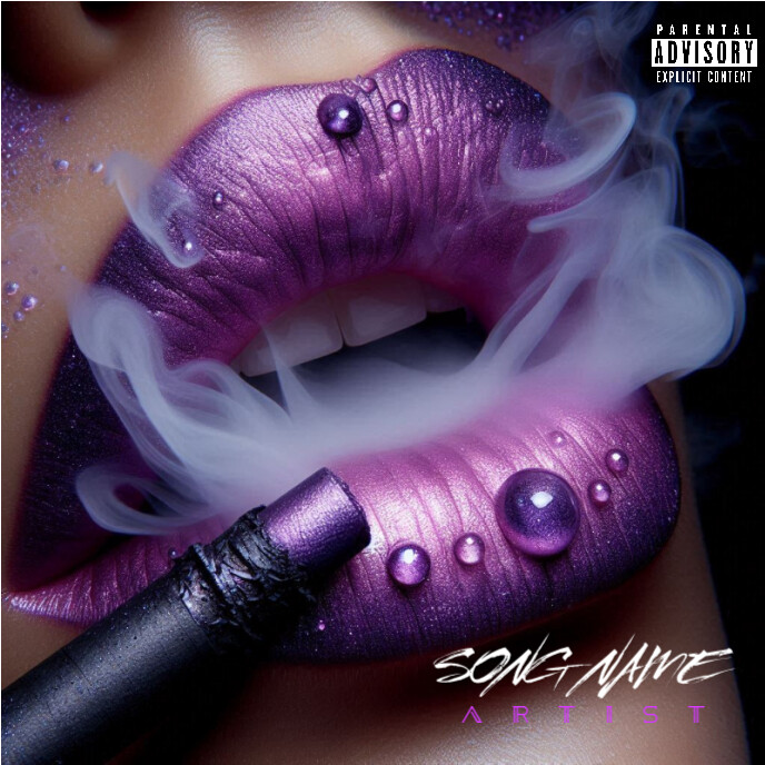 Purple Lips Mixtape Album Album Cover Template | PosterMyWall