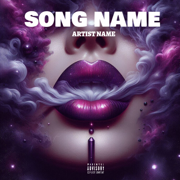 Modèle Purple Lips Mixtape Song Album Cover Artwork Album Cover ...