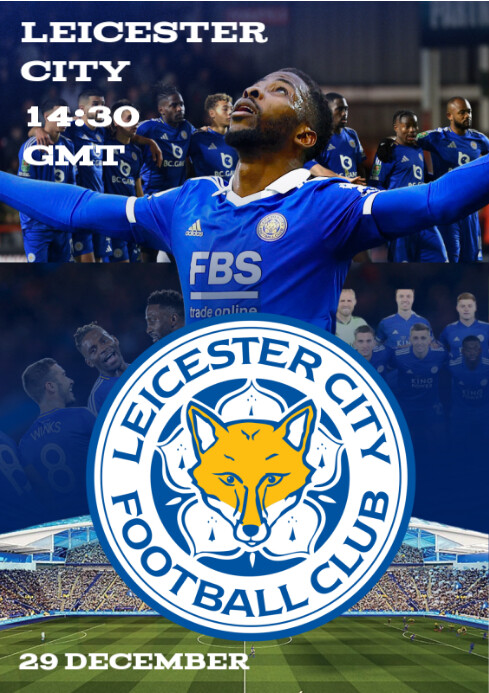 Copy of Purple List-based Blue Football Match Leicester City A4 ...