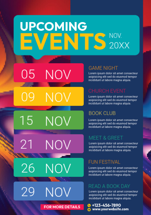 Purple List-based Event Program Template A4 | PosterMyWall