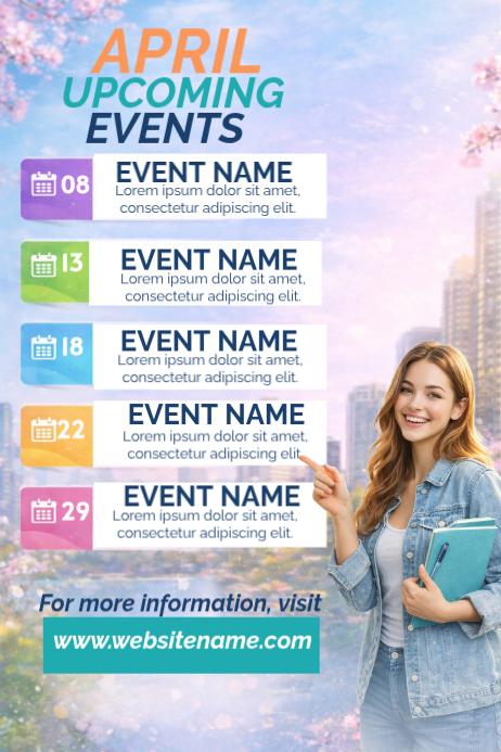 Purple List-based Event Schedule Poster Template | PosterMyWall