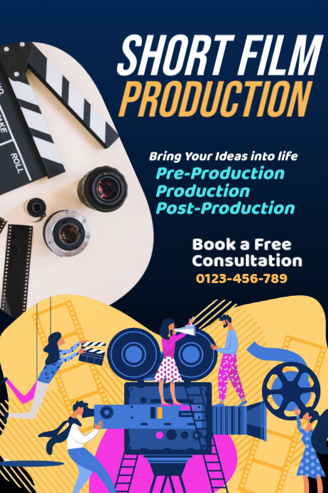 Purple List-based Film Production Services Poster Template | PosterMyWall