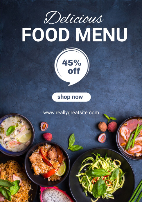 Copy of Purple List-based Food Menu A4 | PosterMyWall