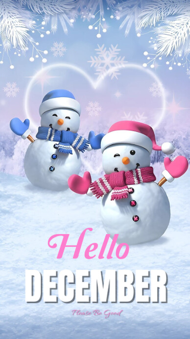 Purple List-based Hello December Digital Display (9:16) Template ...