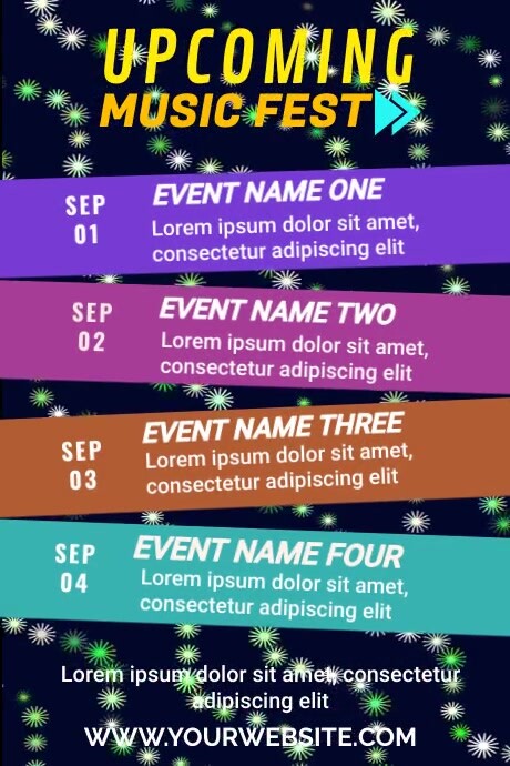 Purple List-based Next Event Poster Template | PosterMyWall