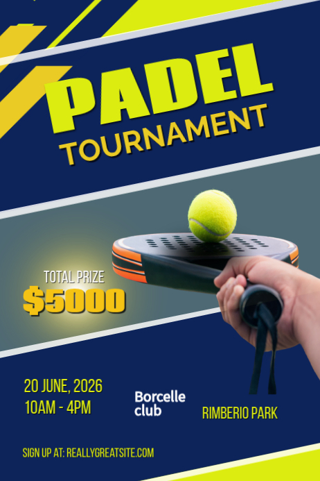 Purple List-based Padel Tournament Poster Template | PosterMyWall