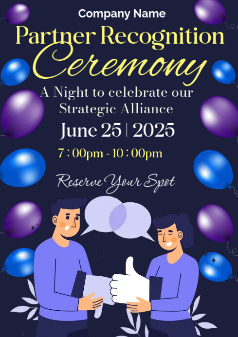 Purple List-based Partner Recognition Ceremony A1 Template | PosterMyWall